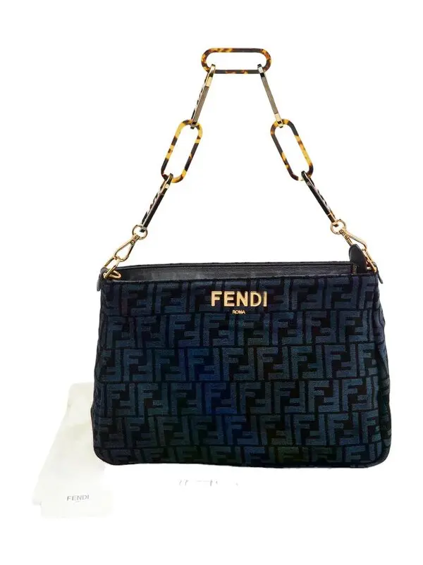 Fendi O'lock Zucca Shoulder Bag - Blue