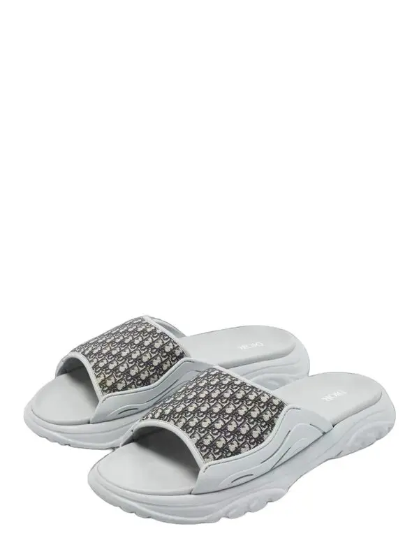 Dior Oblique Canvas Slides - Grey