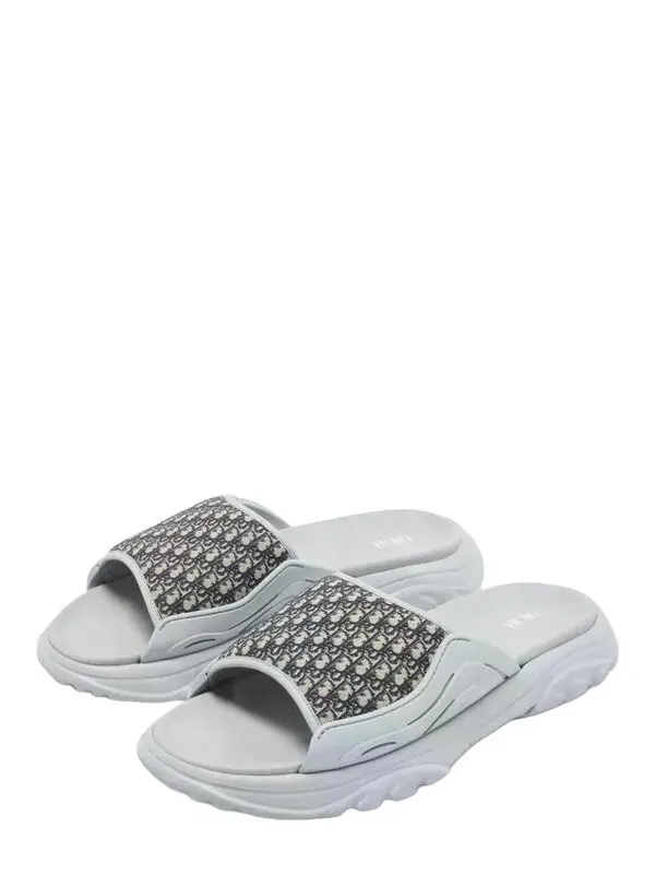 Dior Oblique Canvas Slides - Grey