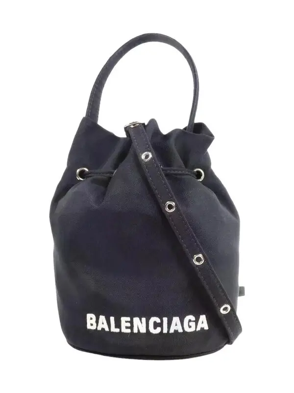 Balenciaga Xs Wheel Drawstring Shoulder Bag - Black