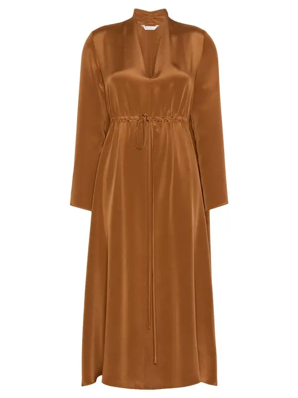 Max Mara Silk Midi Dress - Brown