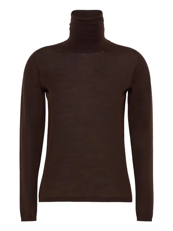 Max Mara Virgin Wool Rollneck Sweater - Brown