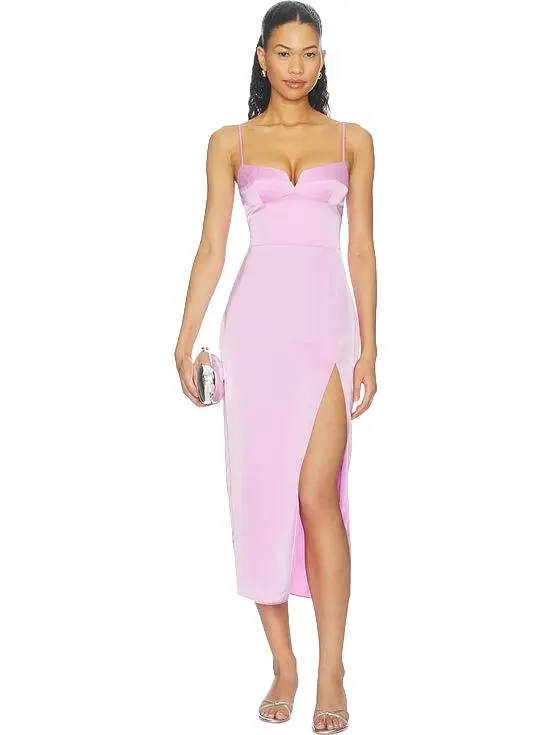 Amanda Uprichard Lyra Midi Dress - Azalea