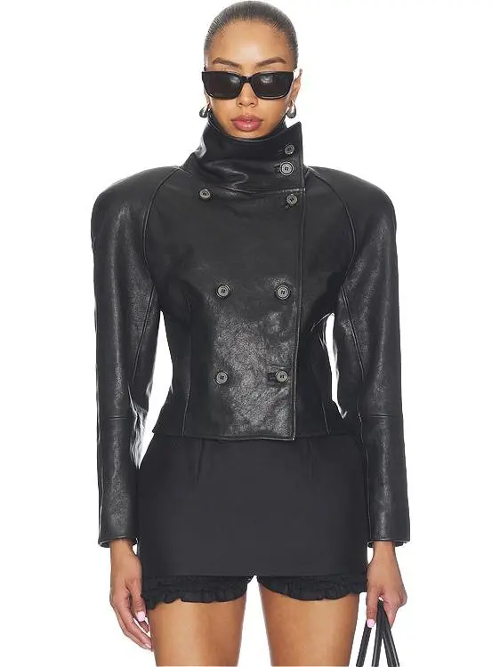 Magda Butrym Leather Jacket - Black