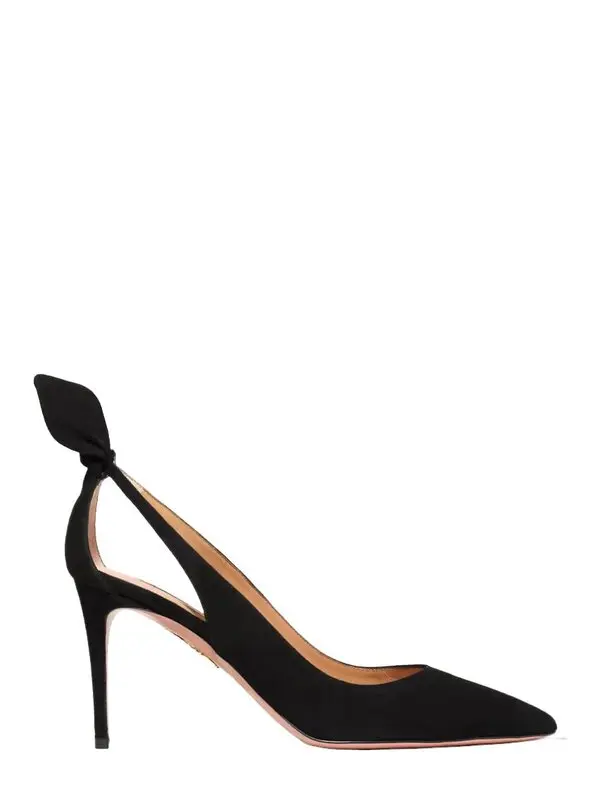AQUAZZURA Bow Tie 85 Pointed High Heels - Black