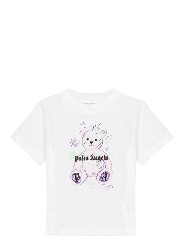 Palm Angels Short Sleeve Crewneck T-shirt With Graphic Print - No