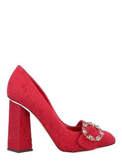 Dolce & Gabbana Embellished Jacquard Pumps - Red