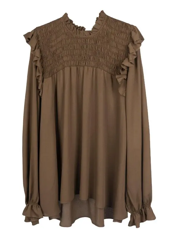 FORTE_FORTE Ruffled Shirt - Green