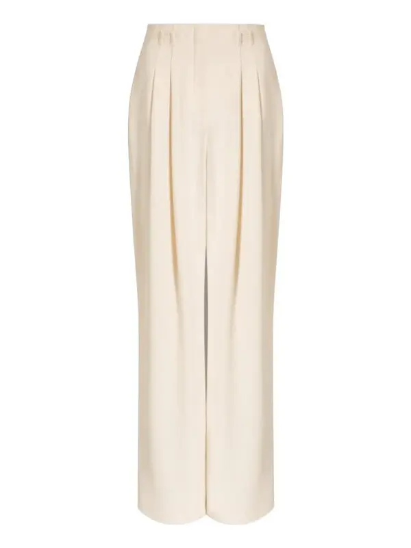 Alberta Ferretti Wide-leg Pleated Trousers - White