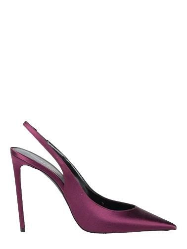 Saint Laurent Satin Slingback Stilettos - Red