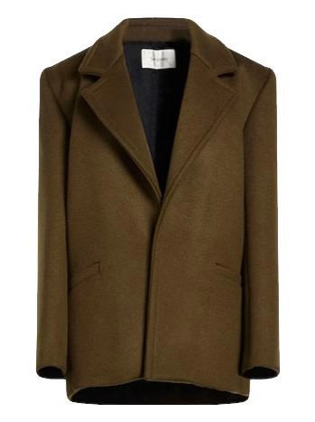 Saint Laurent Minimalist Singlebreasted Overcoat - Green