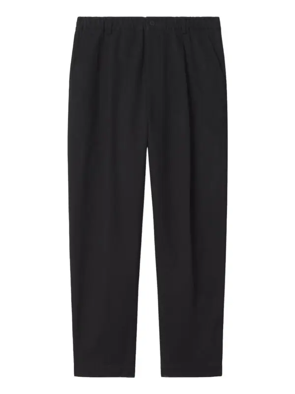 Maison Kitsuné Pleated Trousers With Embroidered Detail - Black