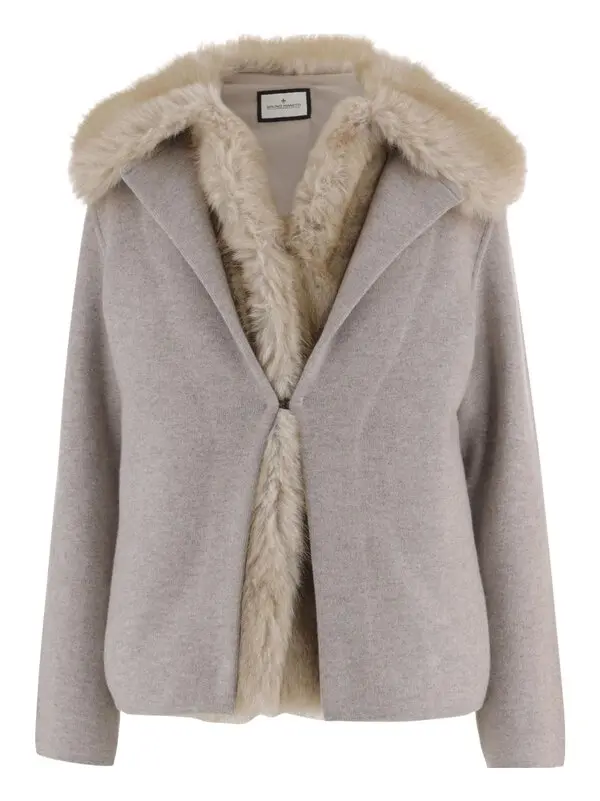 Bruno Manetti Fur Trim Short Coat - Gray