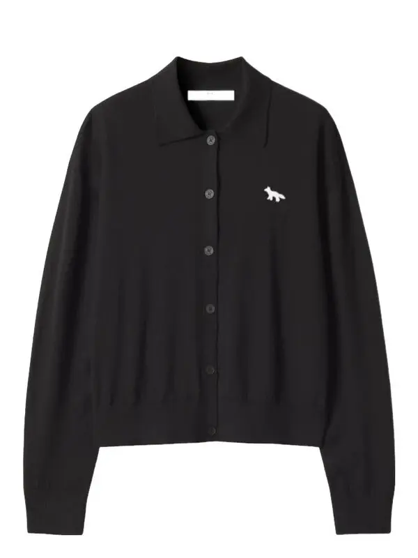 Maison Kitsuné Profile Fox Polo Cardigan - Black