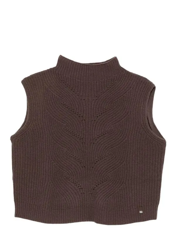 Herno Sleeveless High-neck Sweater - Brown