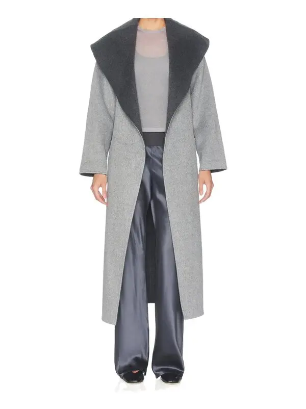 Simkhai Reversible Coat With Shawl Collar - Dark Grey