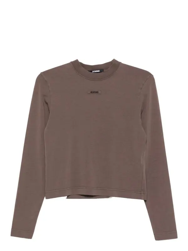 Jacquemus Long Sleeve Logo T-shirt - Brown