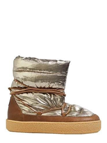Isabel Marant Étoile Two-tone Lace-up Flatform Boots - Nude