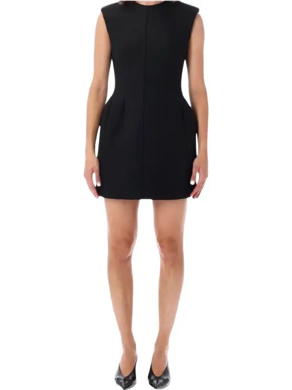 THE FRANKIE SHOP Sleeveless Pleated Mini Dress - Black