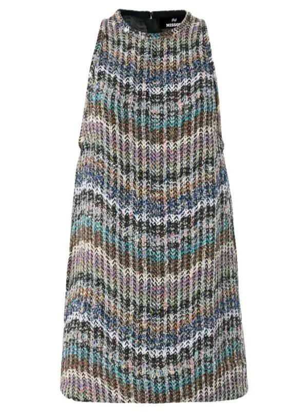 Missoni Sequined Chevron Knit Mini Dress - Multicolour