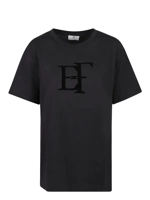 Elisabetta Franchi Logo-embellished T-shirt - Black