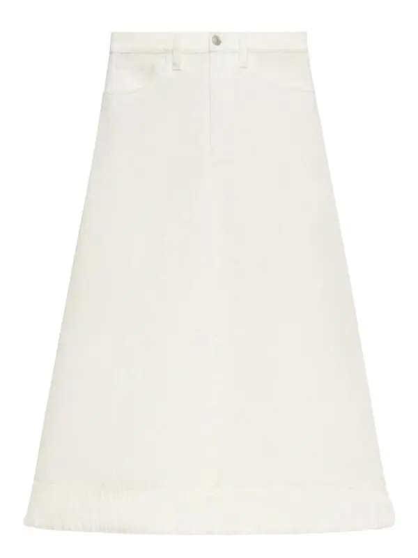 Marni Flared Denim Midi Skirt - Off-white