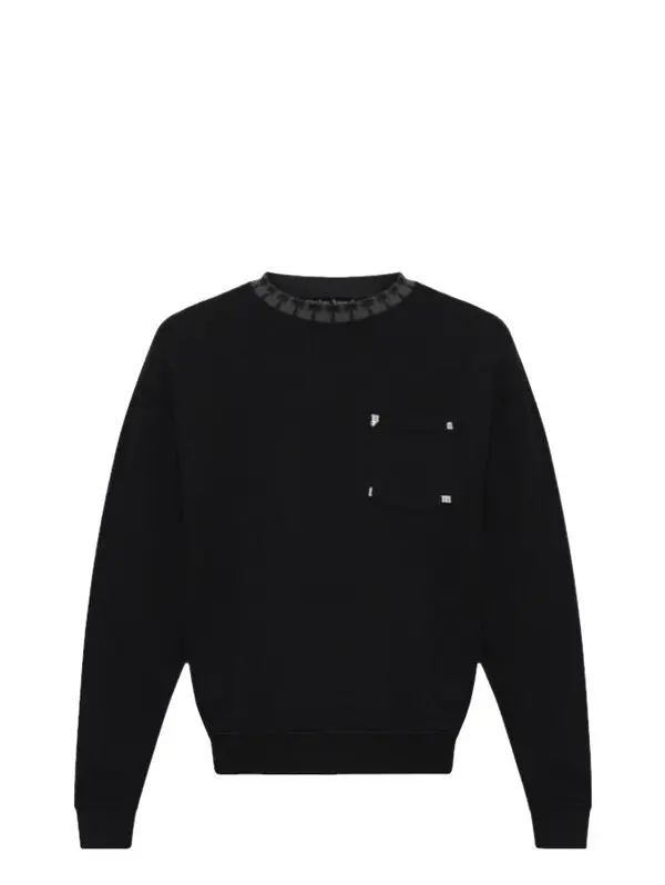 Palm Angels Long-sleeve Sweatshirt With Chest Pocket - Black