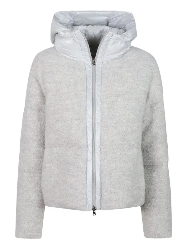 Herno Sequin-embellished Hooded Padded Jacket - Light Brown
