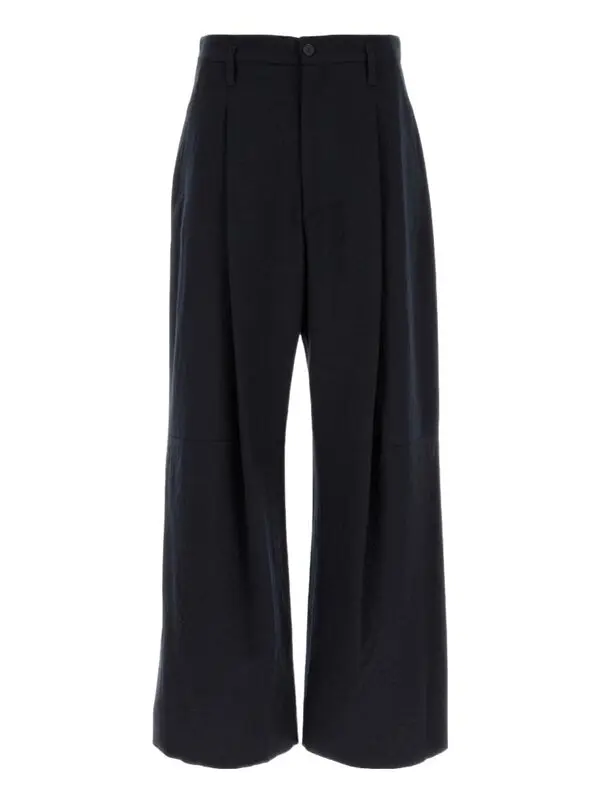 Giorgio Armani Wide-leg Pleated Trousers - Black