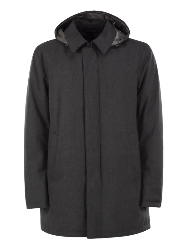 Herno Long Sleeve Down Jacket With Stand Collar - Grey