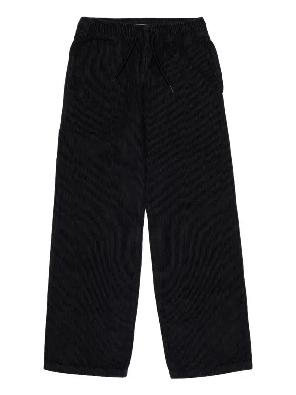 DIESEL® Corduroy Trousers With Embroidered Logo - Black