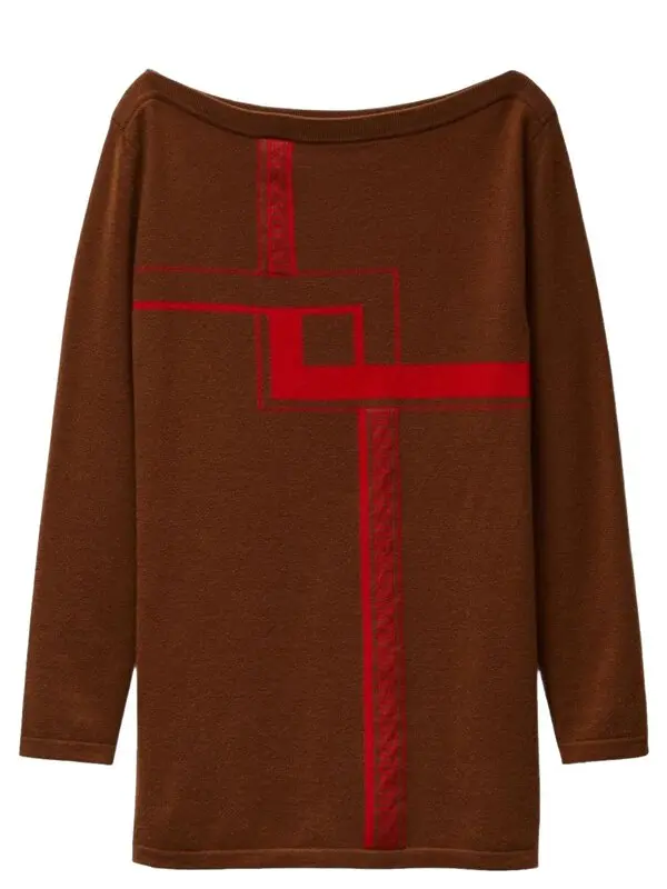 Versace Cashmere Knit Mini Dress - Brown