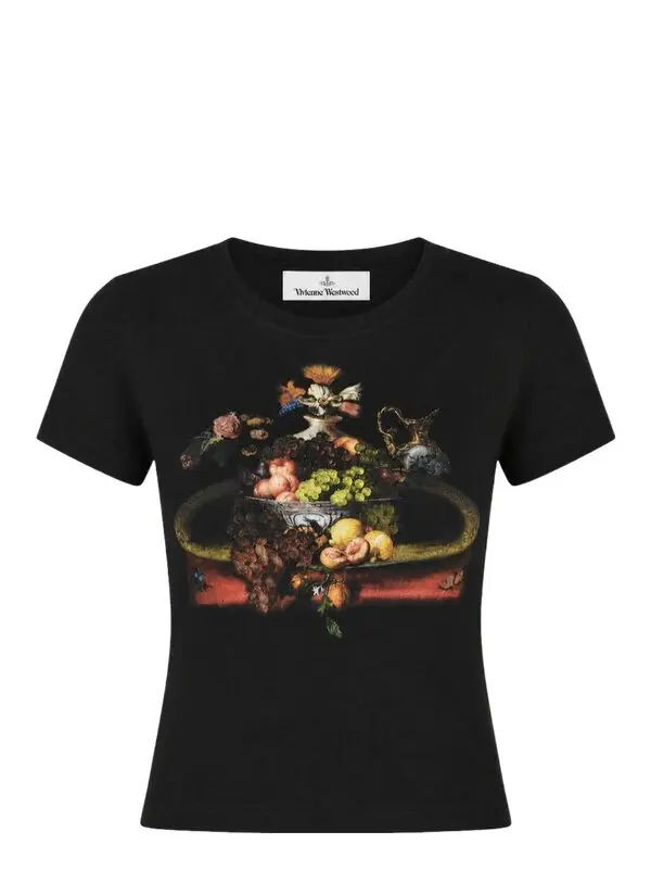 VIVIENNE WESTWOOD Still Life Orb Printed T-shirt - Black