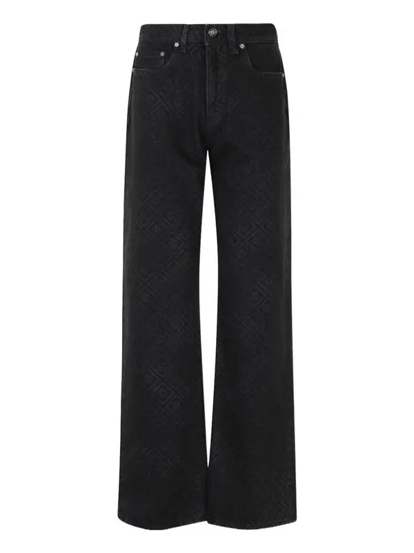 Casablanca Geometric Pattern Loose-fit Jeans - Black