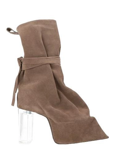Rick Owens Pointed Toe Ankle Boots With Geometric Heel - No