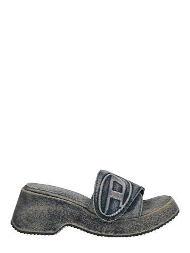DIESEL® Denim Platform Slides - Blue