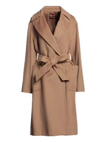 Max Mara Long Belted Wool Coat - Green