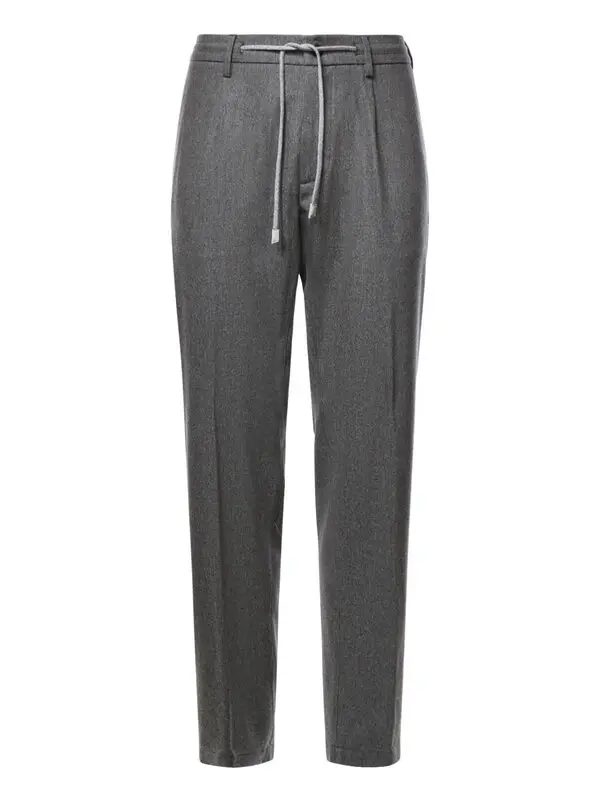 Eleventy Straight-leg Drawstring Trousers - Grey