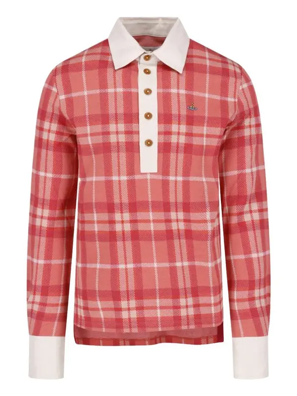 VIVIENNE WESTWOOD Checked Polo Knitted Top - No
