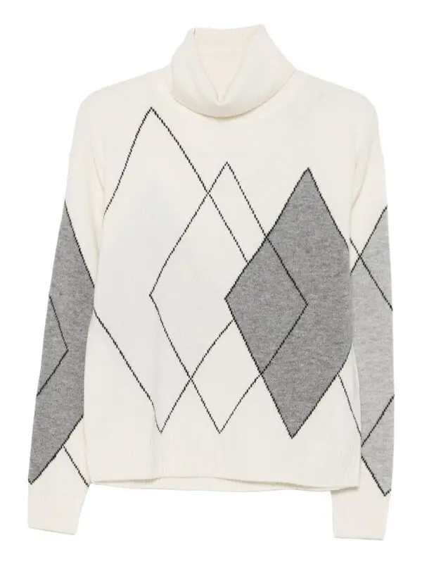 Seventy Argyle Pattern Roll Neck Sweater - Multi-color