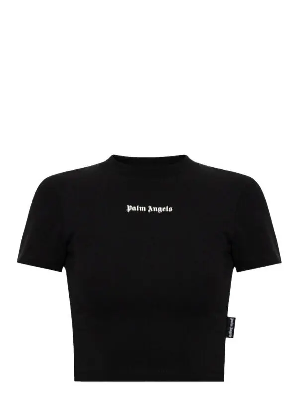 Palm Angels Short Sleeve Crewneck T-shirt - Black