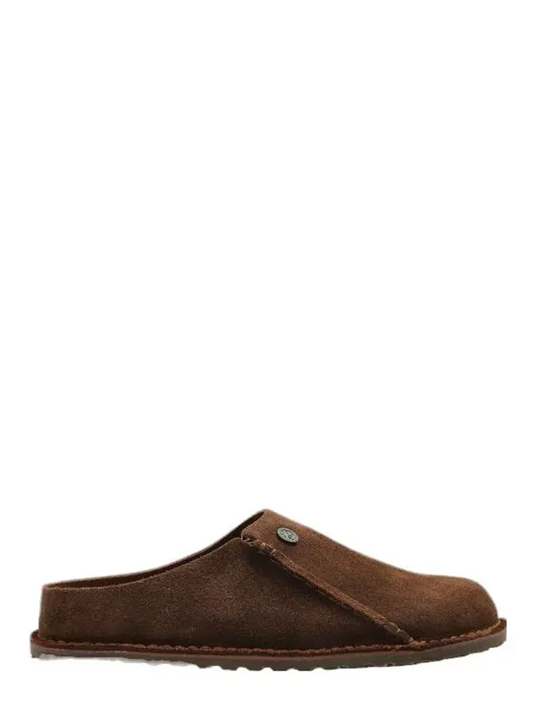 BIRKENSTOCK Round Toe Open Back Flat Clogs - Brown