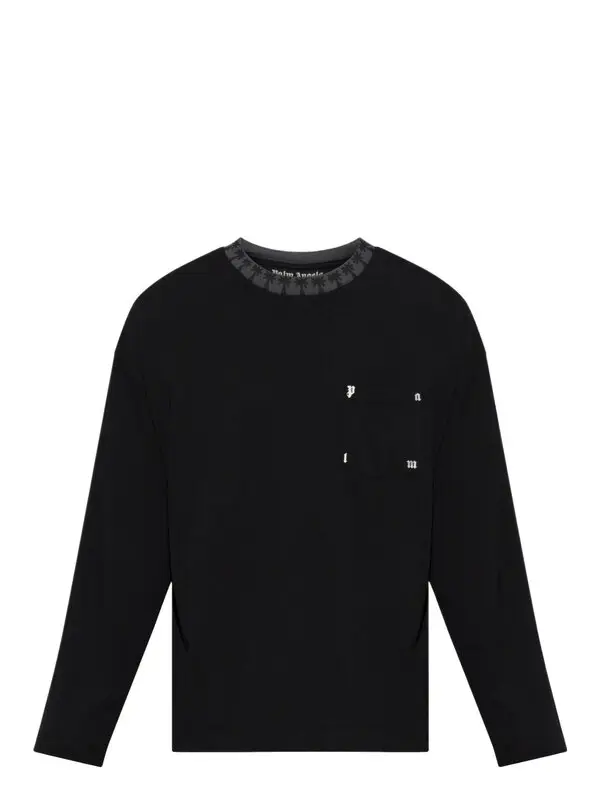 Palm Angels Long-sleeve Pure Cotton T-shirt - Black