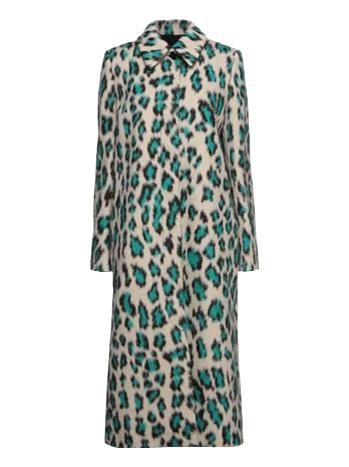 MAISON MARGIELA Long Leopard Print Felt Overcoat - Multicolor
