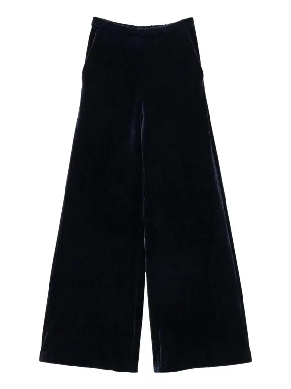 FORTE_FORTE High-waisted Wide-leg Casual Trousers - Black