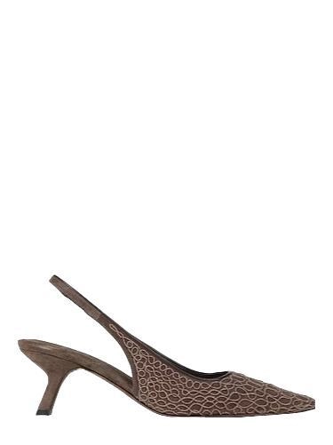 Brunello Cucinelli Square Toe Mid Heels - Brown