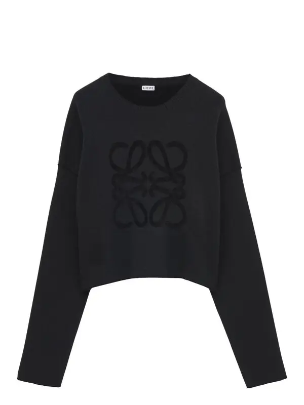Loewe Logo Crew Neck Sweater - Black