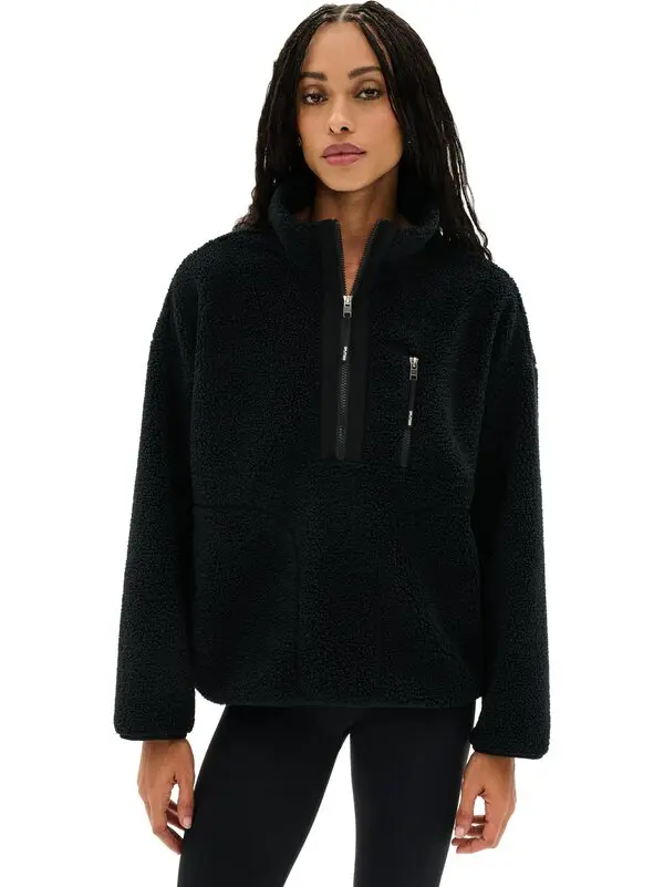 Splits59 Reese Sherpa Half Zip Pullover - Black