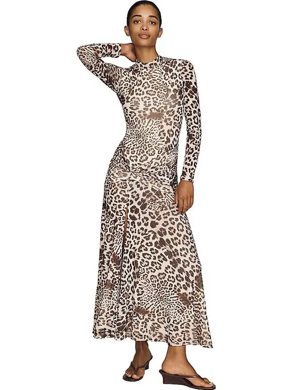 Bardot Lea Prted Mesh Maxi Dress - Leopard