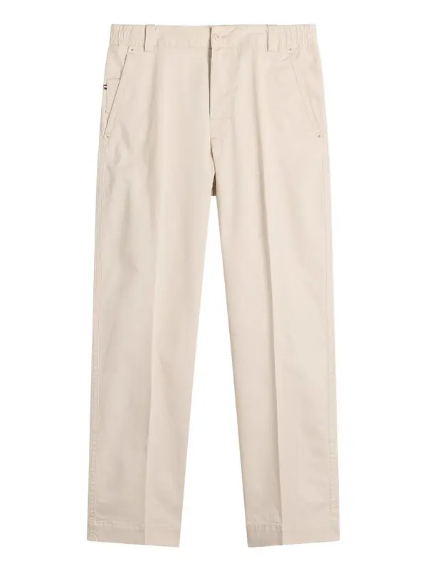 Moncler Cotton Gabardine Wide-leg Trousers - White